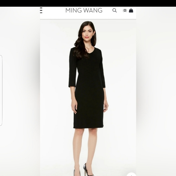 Ming Wang | Dresses | Nwt Ming Wang 34 Sleeve Vneck Knit Dress M | Poshmark